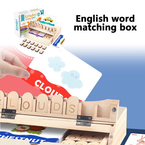 Wooden Alphabet Word Magic Box English Word Spelling Matching Puzzle ...