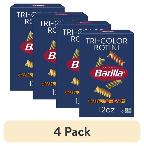 (4 pack) Barilla Classic Non-GMO, Kosher Certified Tri-Color Rotini ...