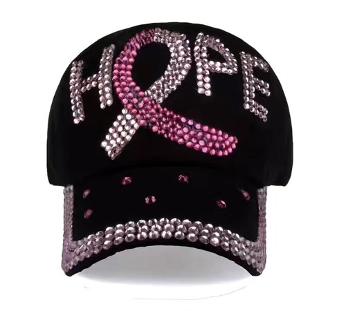 Pink Ribbon Breast Cancer Awareness Cap Womens Cancer HOPE Baseball Hat ...