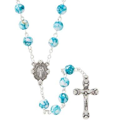 Aqua Beads Campania Collection Rosary Christian Rosery for Men & Women ...