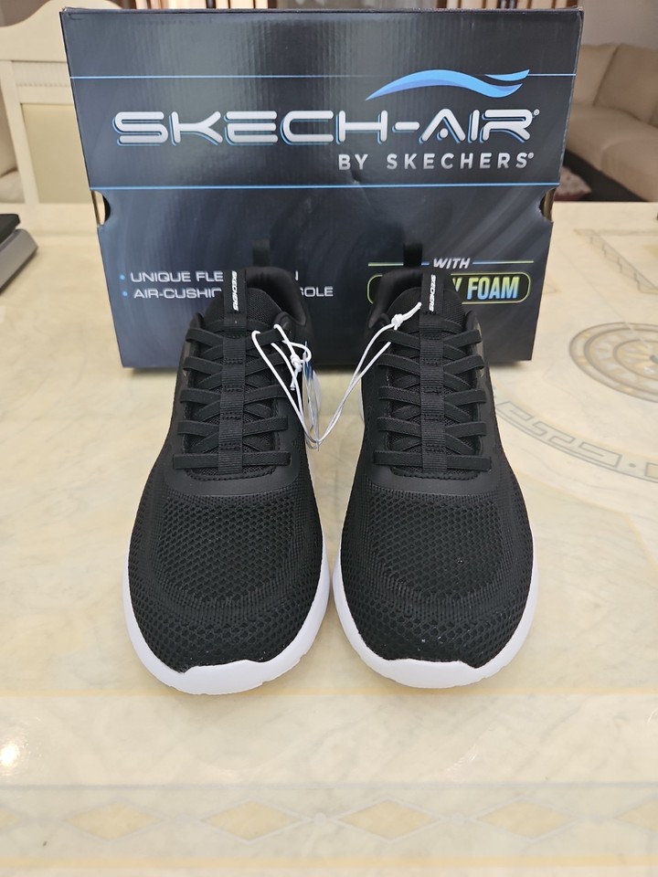 SKETCHERS TRAINERS Men Black Skech-Air Dynamite Sketcher Walking Shoes ...