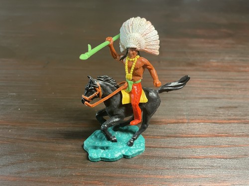 Timpo 2nd Series Indian Chief Mounted - "Lime Green Spear" - Wild West ...