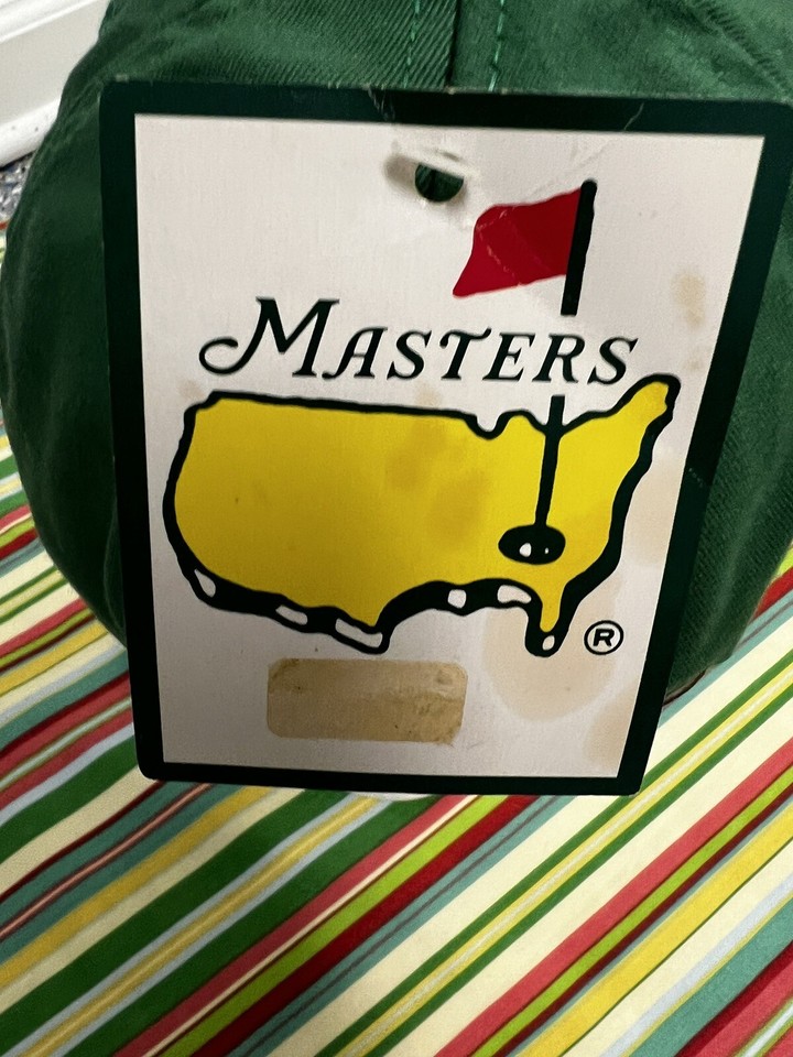 Masters Golf American Needle Green Embroidered Logo Strap Back Cap ...