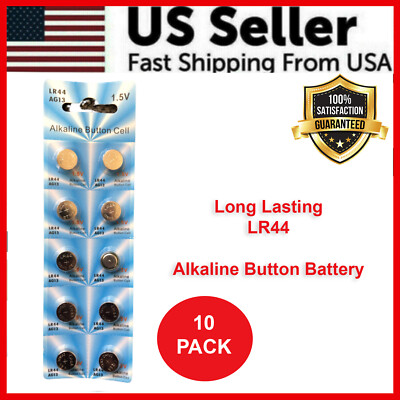 LR44 10 PACK LR44 AG13 A76 L1154 357 303 LED Button 1.5V Cell Alkaline Battery | eBay