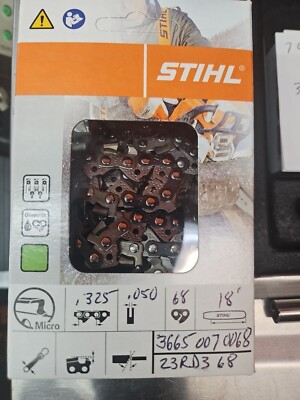 STIHL 3665 005 0068 23RD3 RAPID DURO CARBIDE Saw Chain Loop 0.325”P ...