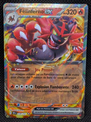 Carte Pokemon FELINFERNO EX Français - EV5 TEF FR - 034/162 - Neuf | eBay