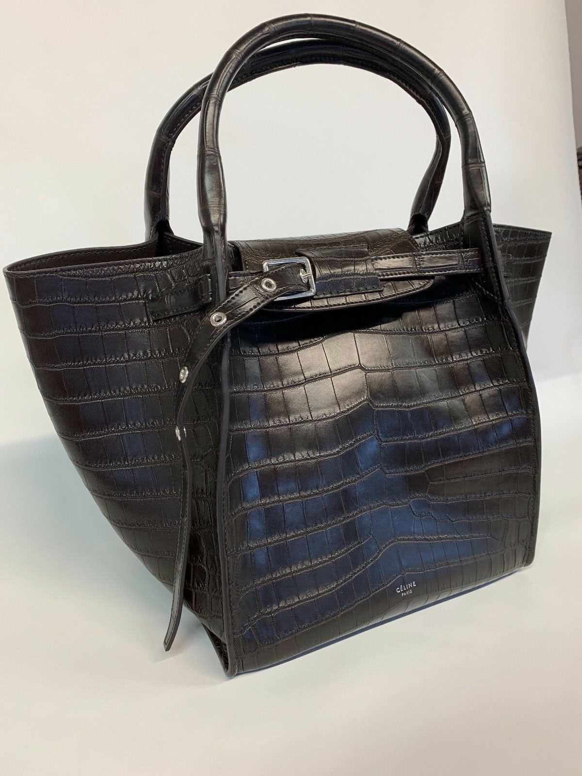 NEW 100% AUTHENTIC Celine Small Big Bag With Long Strap In Crocodile | eBay