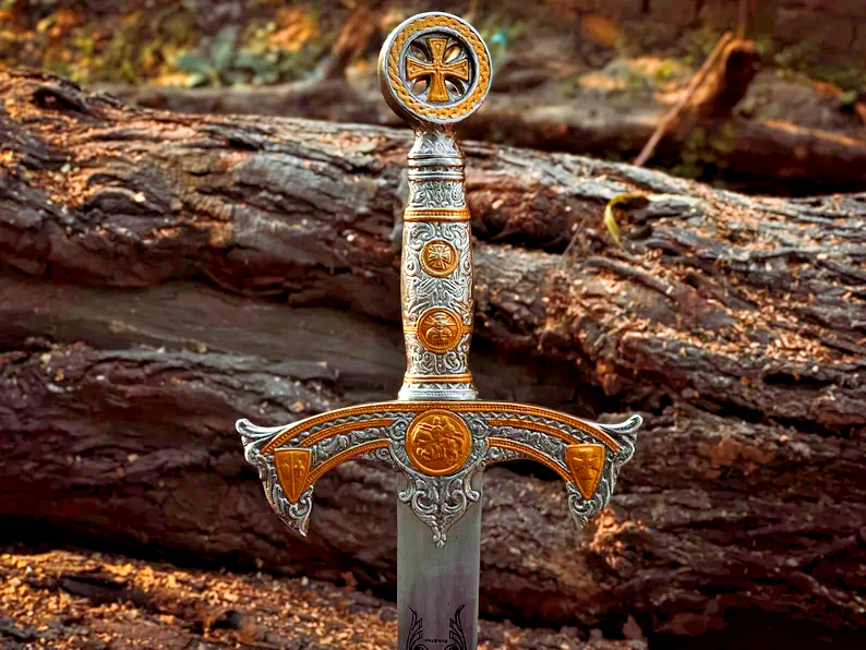 KNIGHTS TEMPLAR MEDIEVAL King Arthur Historical SWORD steel sword ...
