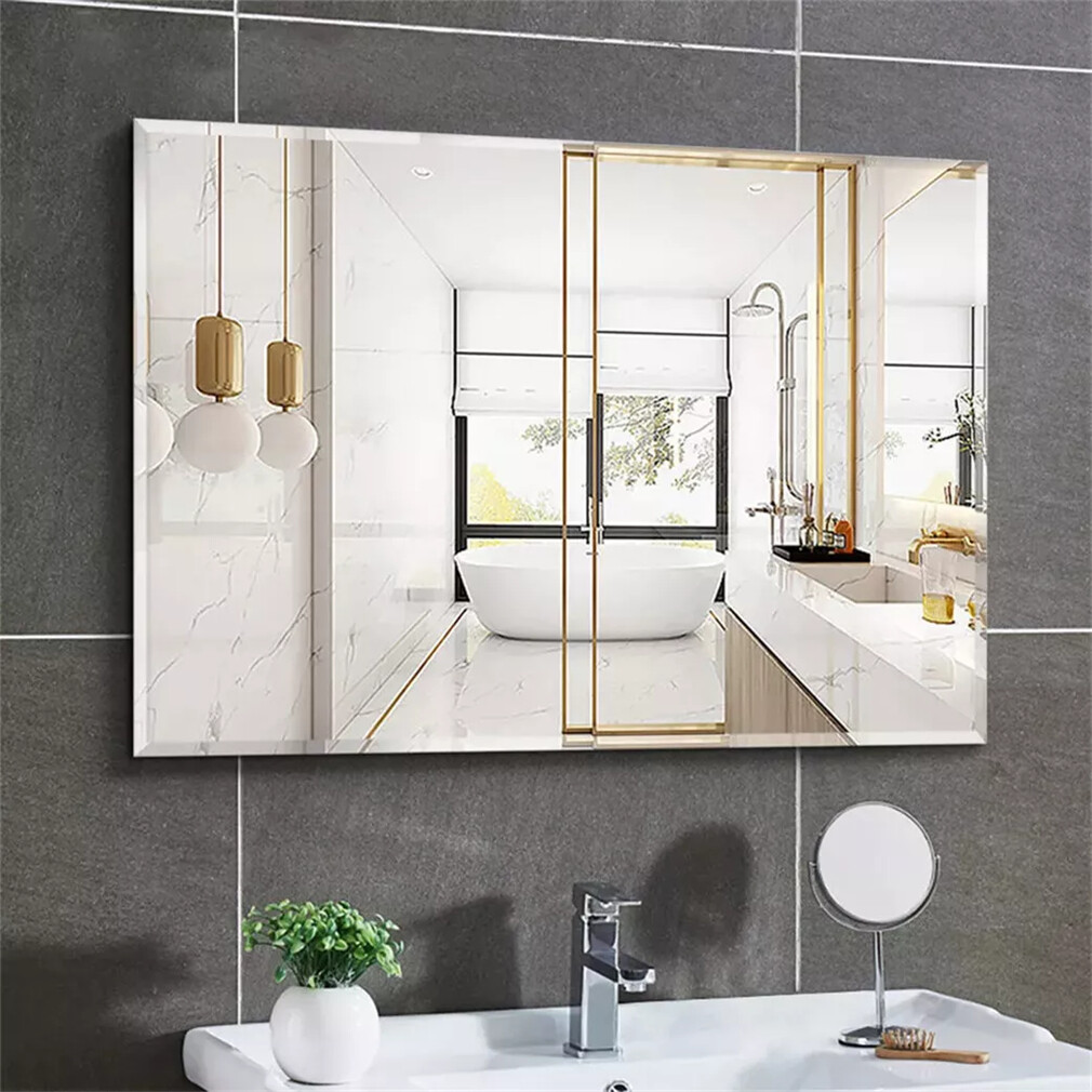 Flat Rectangle Frameless Bathroom Mirrors Amazon.com: Mirrorons