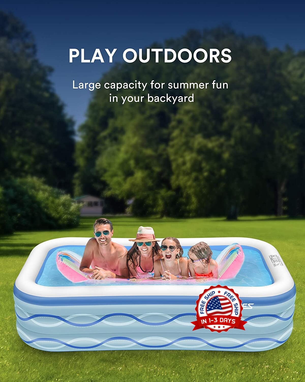 Piscina Gigante Inflable Baño Plegable Portátil Para Niños os Familia ...