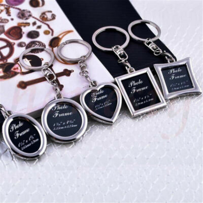 Photo Frame Keyring Silver Metal Keychain Gifts For Him Her Mum Dad Key ...