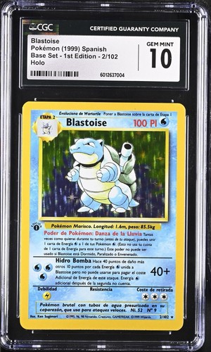 Pokemon Blastoise 2/102 Holo Spanish 1st Edition Base Set - CGC 10 psa ...