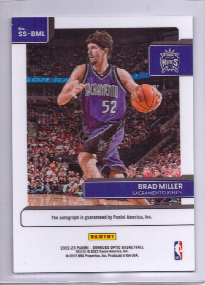 2022-23 Donruss Optic Basketball # SS-BML Brad Miller Signature Series ...