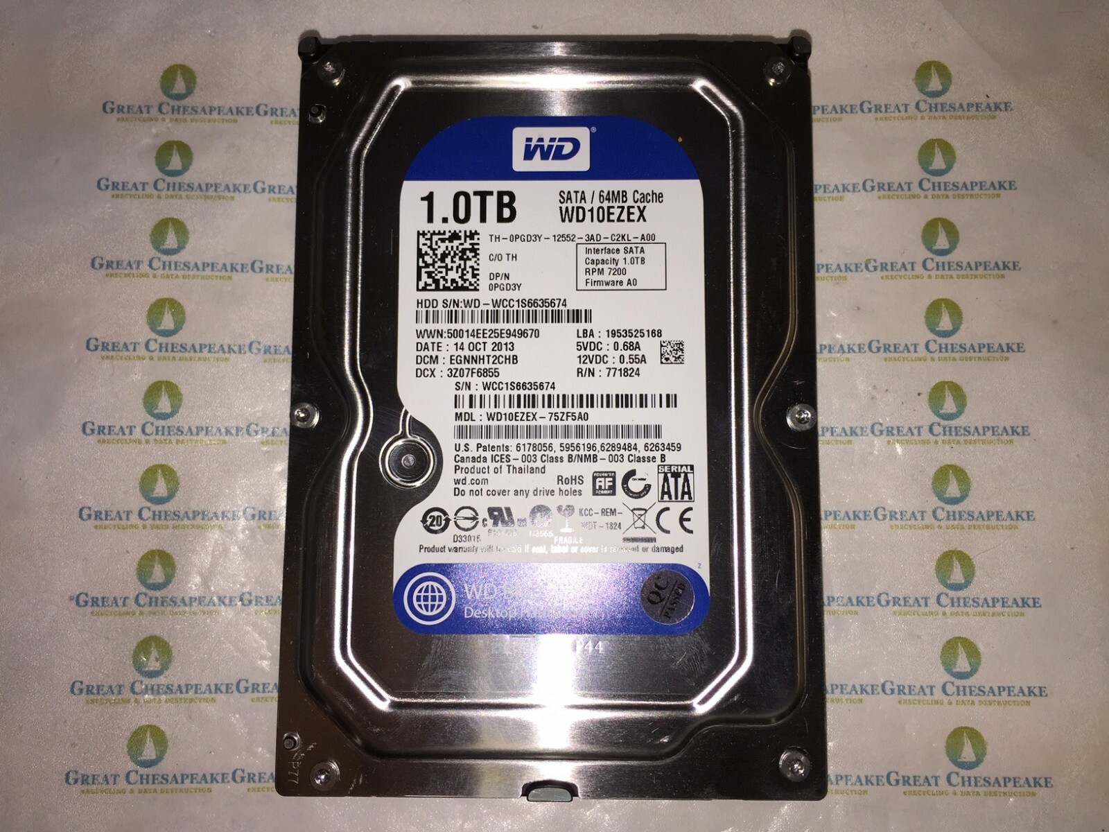 Western Digital WD Blue WD10EZEX-75ZF5A0 1TB SATA 7200RPM 3.5" HDD ...
