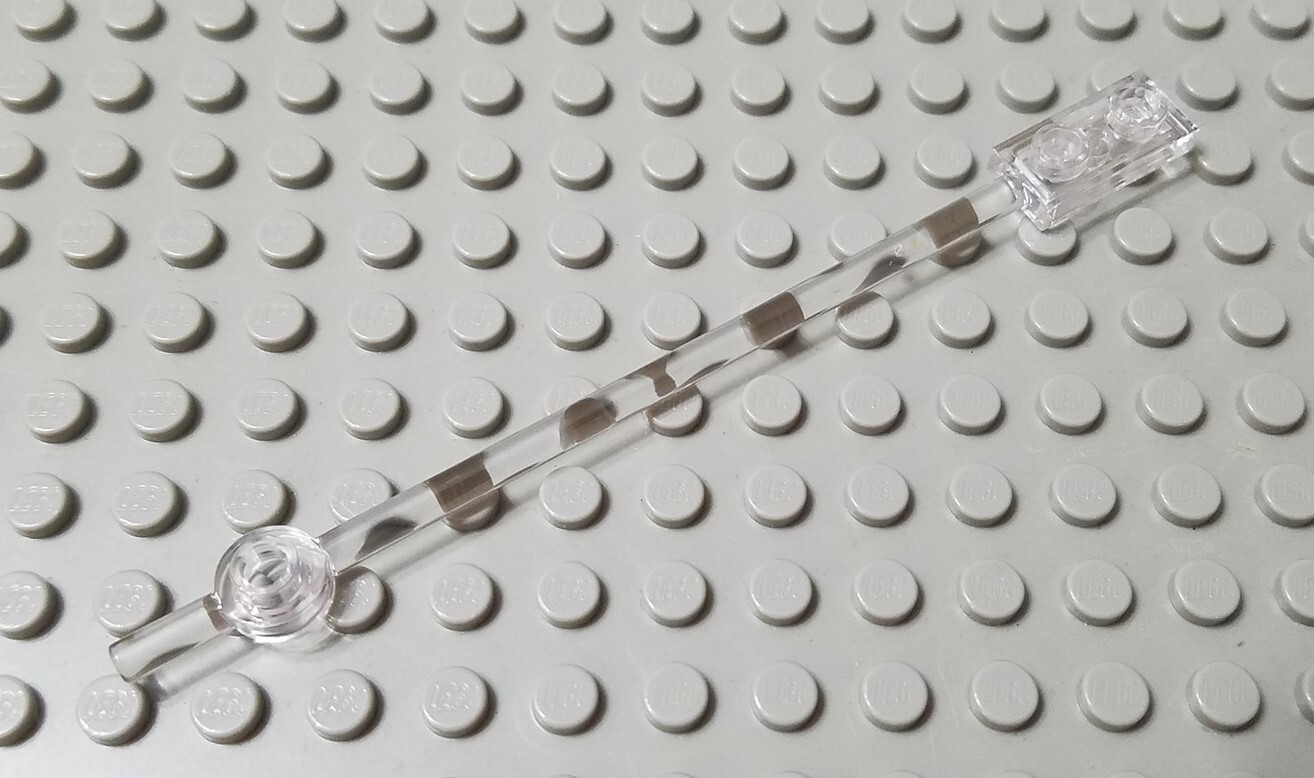 LEGO Translucent Clear Bar 12L with 1x2 Plate End Minifigure Stick | eBay