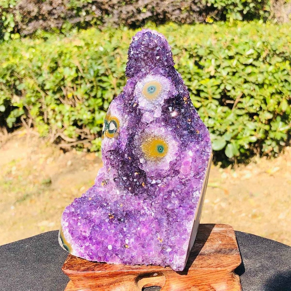 3.14LB Natural Amethyst geode quartz cluster crystal specimen Healing ...