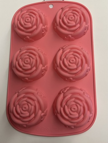 New Red & Pink Silicone Mold 10.7" L x 6.9" W Six Pink Roses | eBay