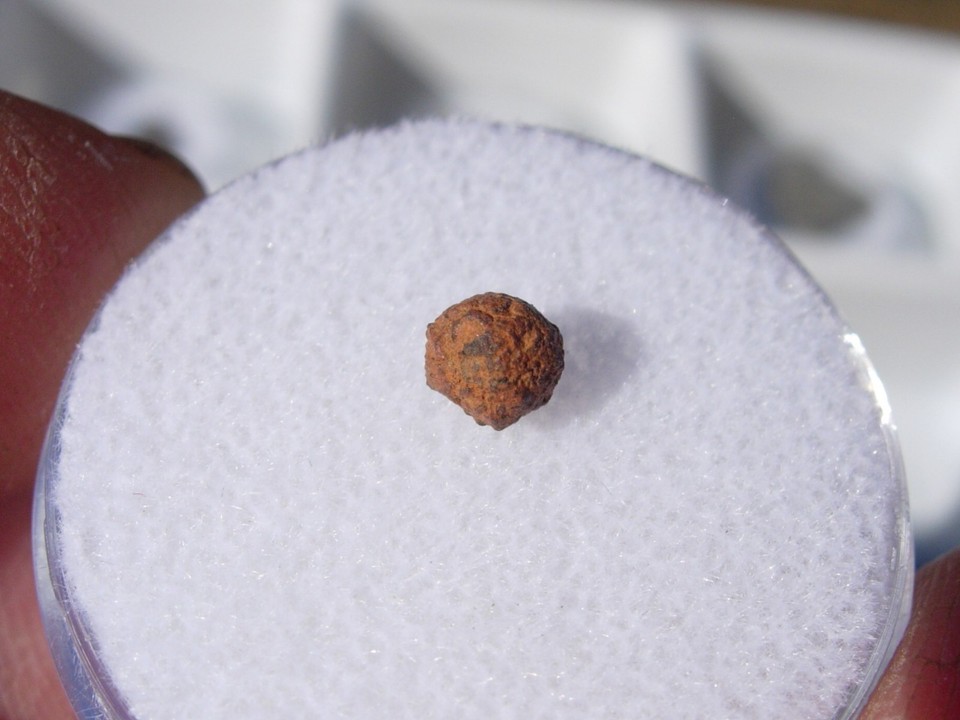 .115 grams 4mm Gujba Meteorite as found CBa iron Sphere individual with ...