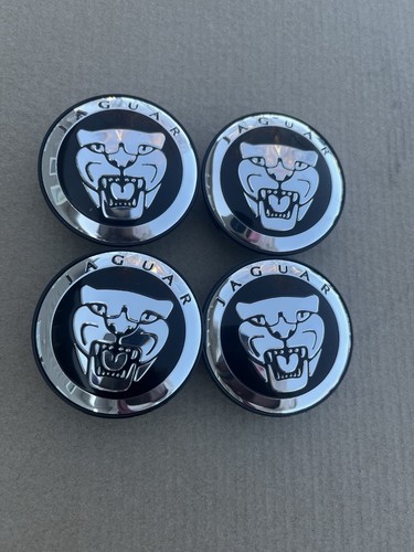 4 New JAGUAR Wheel Rim Center Caps S XJ XJ8 XF XK F Type F Pace Black ...