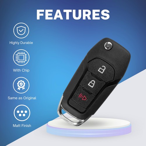 Flip Key Fob Replacement Fits for Ford F-150/F150 2015-2022 F250 F350 ...