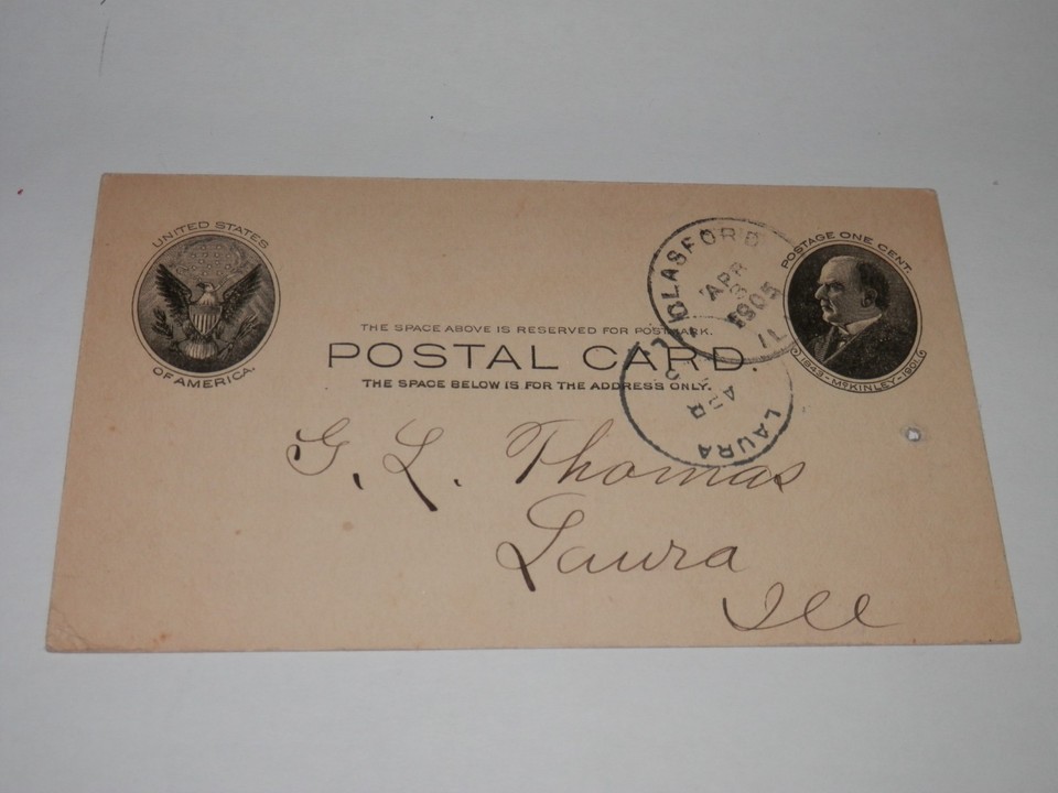 LAURA ILLINOIS - GLASFORD - 1905 BUSINESS POSTCARD - MODERN WOODMEN of ...