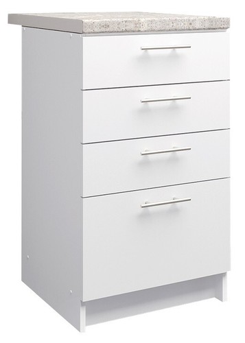 JD Greta Kitchen Base Drawer Unit Fixed Height 500mm – White Matt With ...
