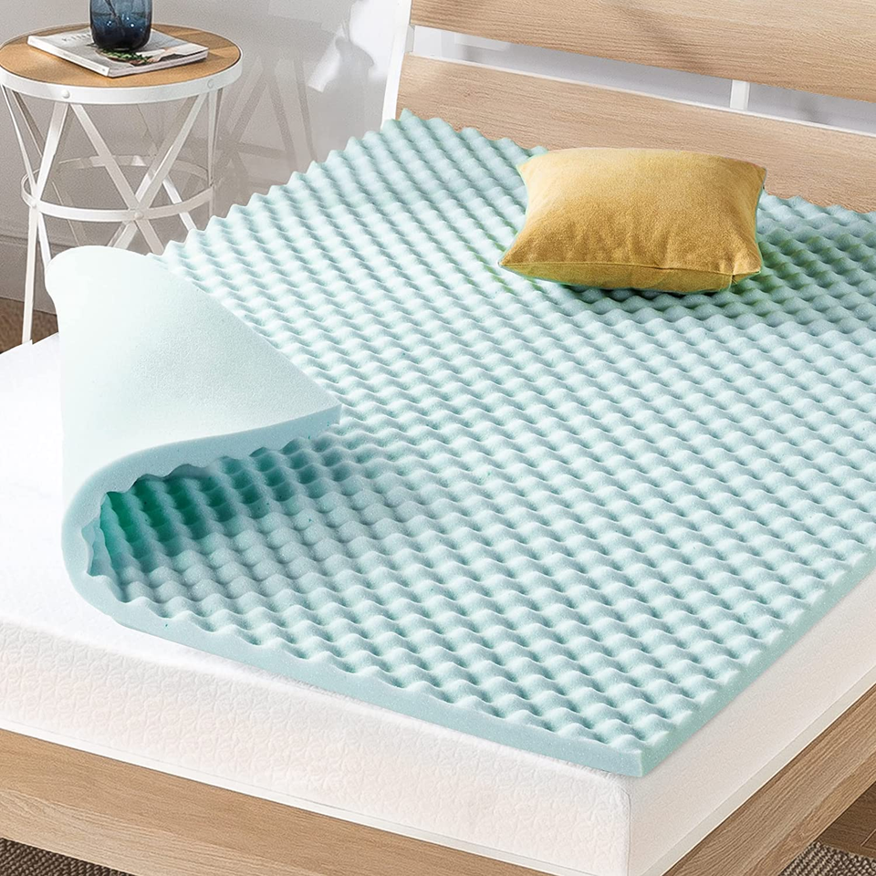 Egg Crate Memory Foam Mattress Topper Cooling Gel Infused Pad 4" 3" 2 ...