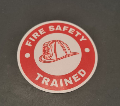 2 Pack - Fire Safety Trained Vinyl Waterproof Sticker Hard Hat Decals ...