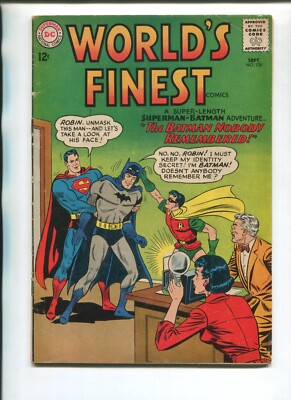 WORLD'S FINEST COMICS 136 VG+ V1 DC 1963! SUPERMAN, BATMAN & ROBIN ...