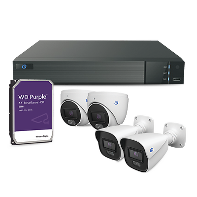 Epcom IP Camera Kit NVR 4 Ch 2 Turret Cameras 2 Bullets Color 24/7 3TB ...