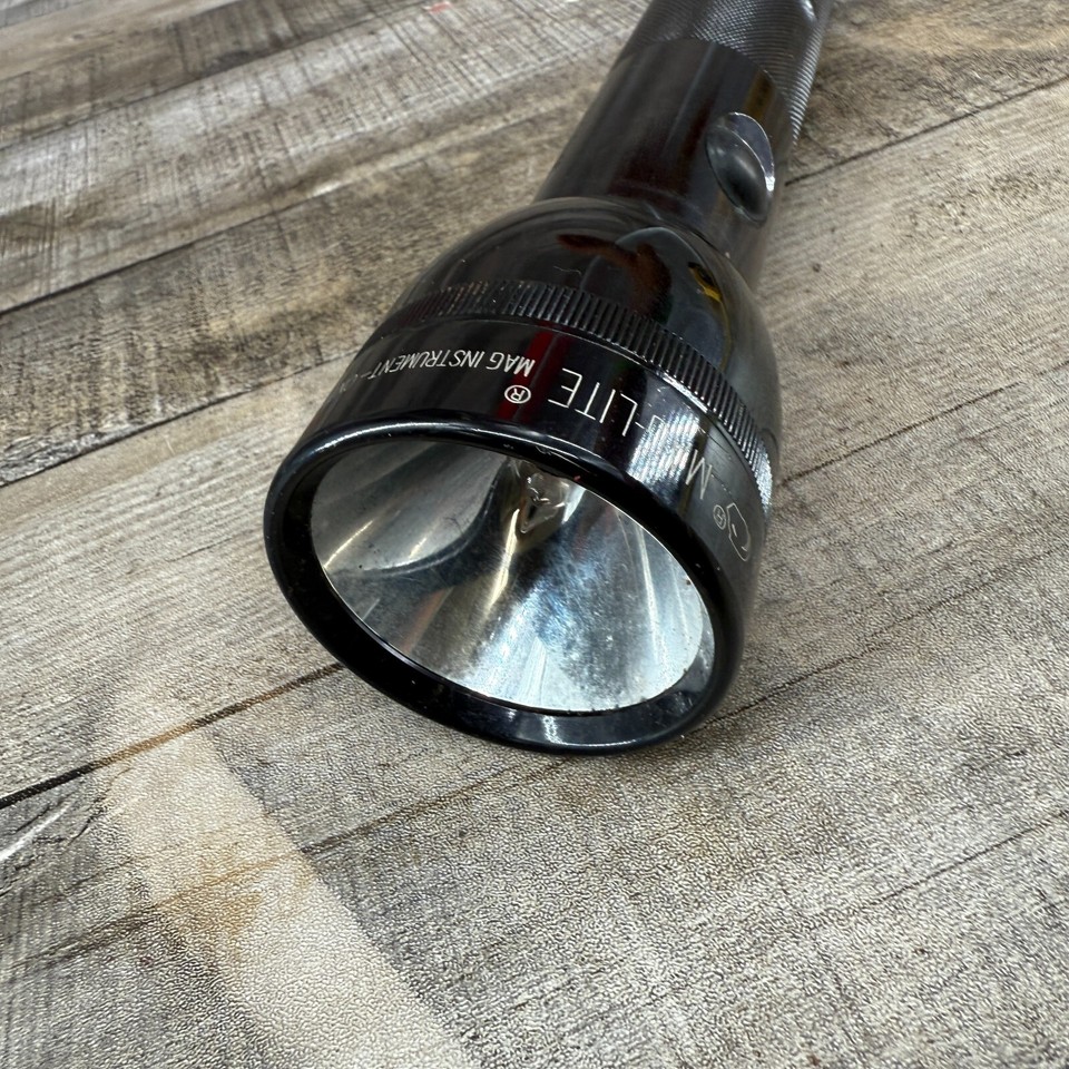 Vintage Maglite 3 Black Aluminum Flashlight For Parts | eBay