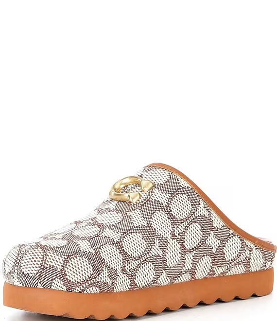 COACH Hadley Signature Logo Print Jacquard Clogs - US Warehouse | eBay