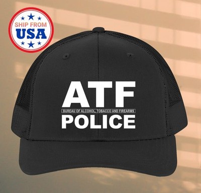 ATF Police Black Trucker Hat Cap Adult Size | eBay