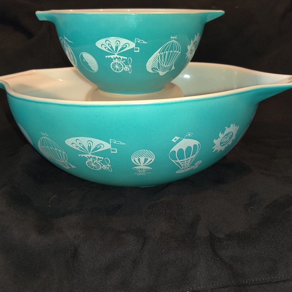 Vintage Pyrex Hot Air Balloon Chip and Dip Cinderella Bowls, #441 and ...