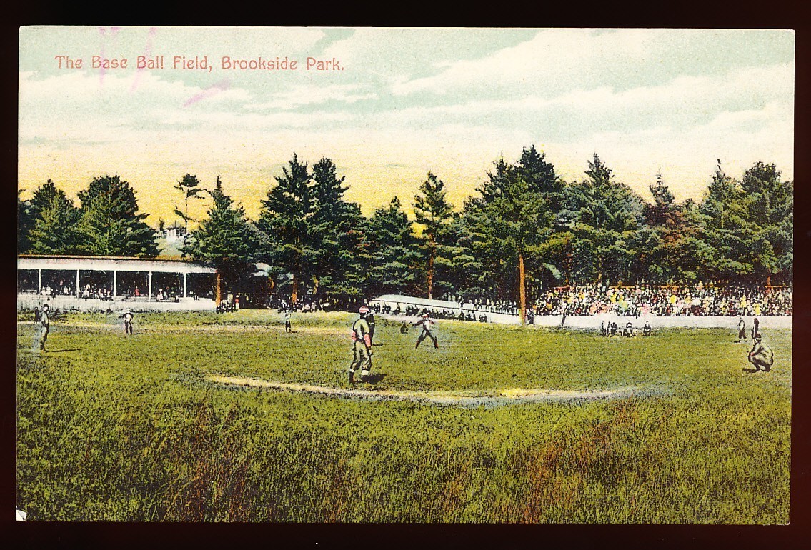 1908 BROOKSIDE, MASS Baseball Stadium View & Game Action Postcard | eBay