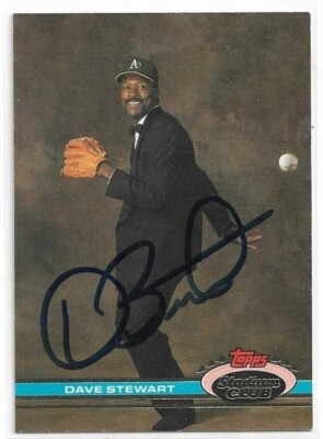 DAVE STEWART Autographed Signed 1991 TSC Baseball card #1 Oakland A's ...