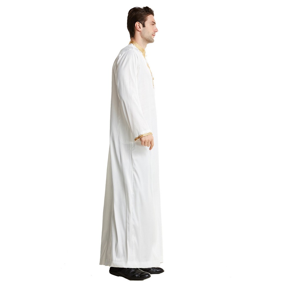Mens Saudi Arab Muslim Robe Long Thobe Jubba Dishdasha Thawb Thoub ...