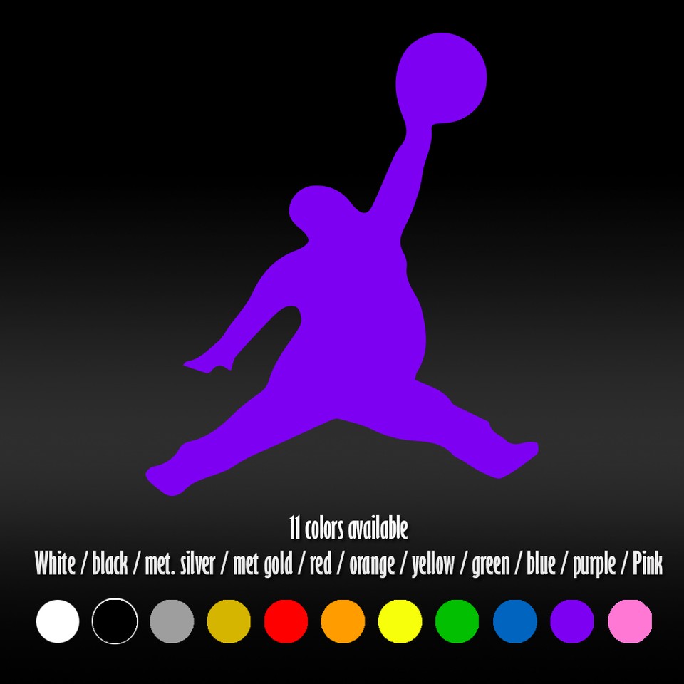 5" Fat Michael Air Jordan Jumpman Die Cut Bumper Car Window Vinyl Decal ...