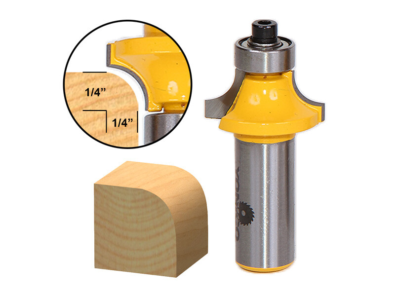 1/4" Radius Round Over Edge Forming Router Bit - 1/2" Shank - Yonico ...