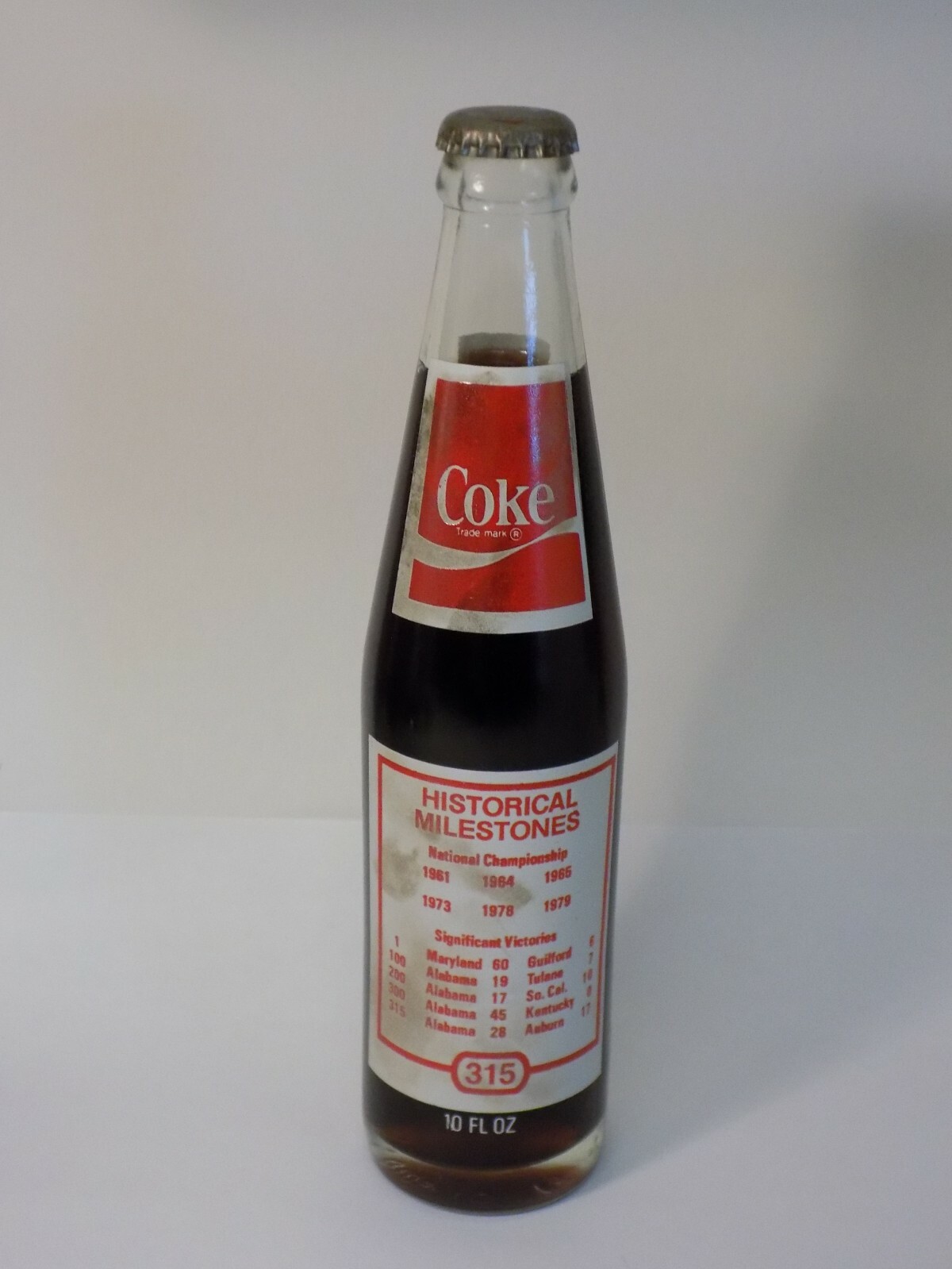 1981 Bear Bryant Alabama Crimson Tide Wins Record Commemorative Coca ...