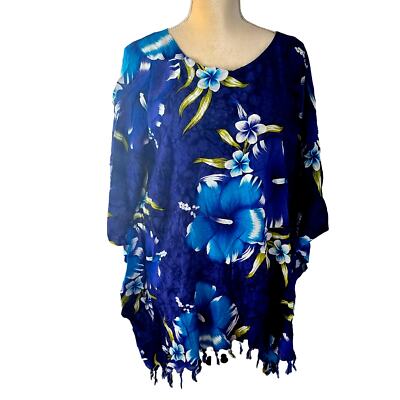 Aloha Hawaiian Fashion Tunic Pull Over Cover Up Poncho One Size | eBay