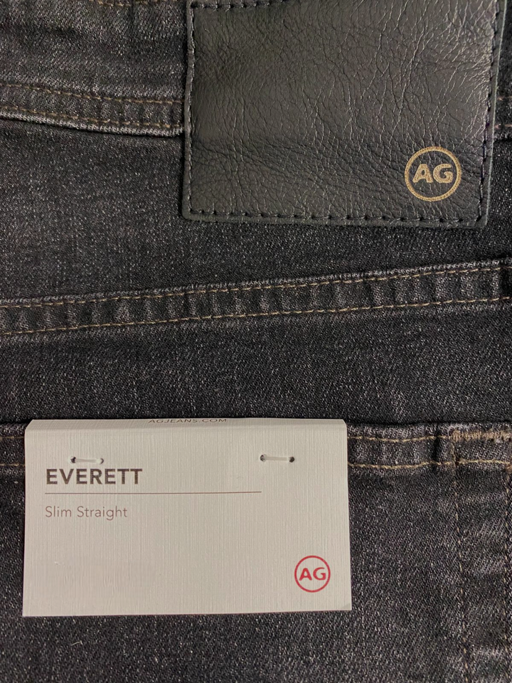 $200 AG Jeans Men Black Everett Slim Straight-Leg Jeans Pant Size ...