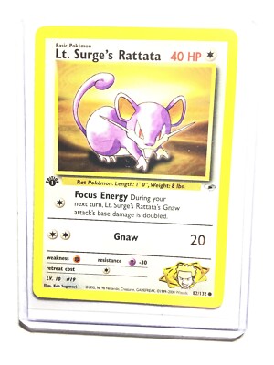LT. SURGE’S RATTATA - 1st Edition Gym Heroes - 82/132 - Common ...