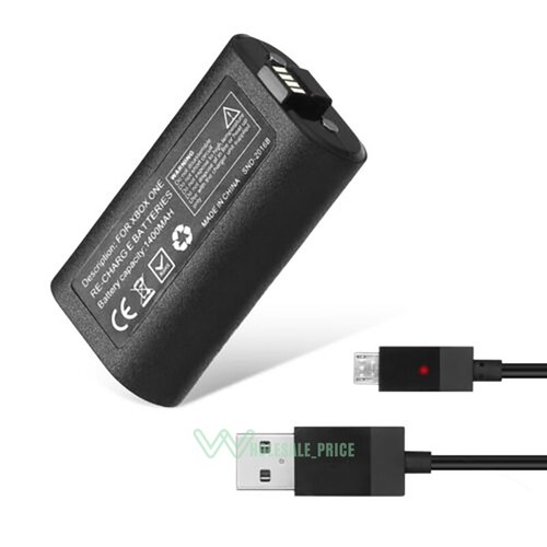For Xbox One X S Play and Charge Kit USB 1400mAh Rechargeable Battery ...