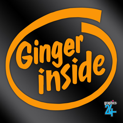 Ginger Inside Funny Novelty Vinyl Car Van Window Bumper Sticker Decal ...