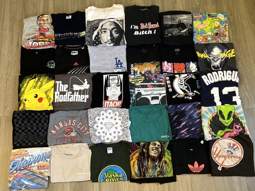 30 Shirt Lot Of Vtg T Shirt Wholesale Bundle Resell Graphic Shirt Lot ...