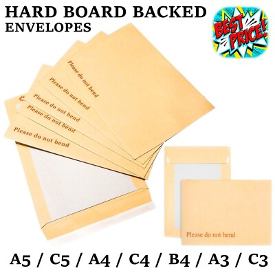 PLEASE DO NOT BEND HARD CARD BOARD BACKED ENVELOPES MANILLA BROWN C5 A5 ...