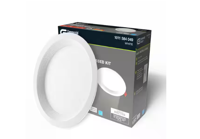 Commercial Electric Premium Series LED Baffle Canless Recessed Light 6 ...