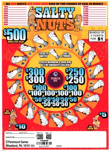 Pull Tab Ticket - Jar - Game - Salty Nuts - Window- 4,000 ct | eBay