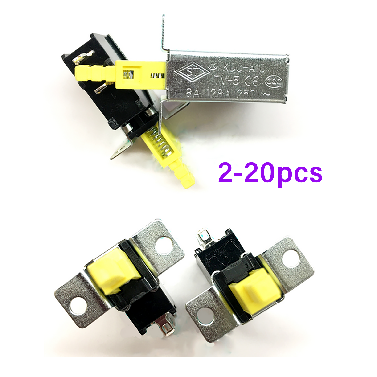 ST Power Switch KDC-A10 TV-5 2-pin Self-locking Spring Switch 8A/128A ...